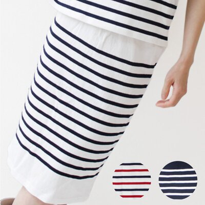 日本直邮Pompadour USA 棉质镶边半身裙 棉质镶边半身裙