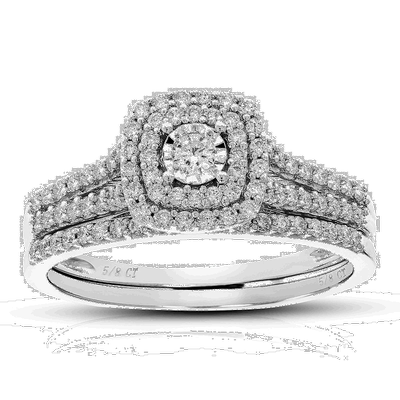 自营vir jewels1/2 克拉圆形切割实验室种植钻石婚礼订婚戒指新娘