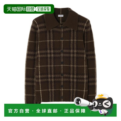 香港直邮BURBERRY/博柏利 男士 格纹羊绒开衫 26FW【付后1h可退】