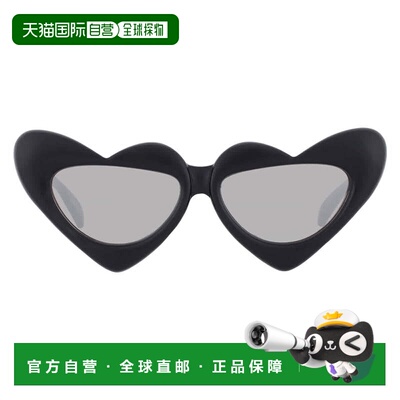 自营Betsey Johnson吸烟不规则女士太阳镜10269714。LTS BLKSMK -