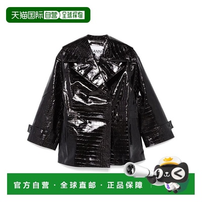 香港直邮GANNI 女士外套 F9463099 AW2024 黑色