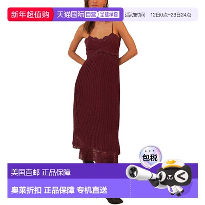 自营FARM Rio Purple Lace Sleeveless Midi Dress - purple 美国