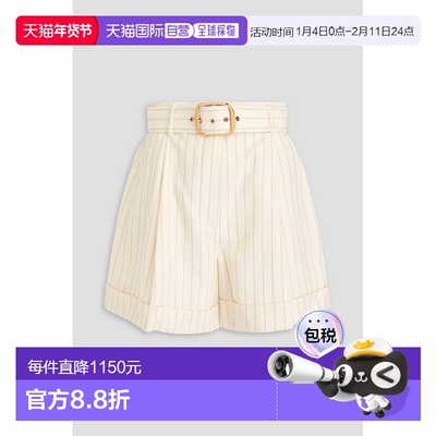 1h可退 香港直邮ZIMMERMANN 女士 束带条纹提花短裤 1003AS243CRE