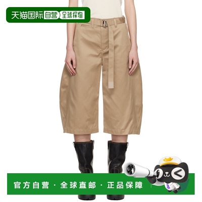 1h可退 香港直邮Sacai 女士 驼色 Cotton Chino 短裤 2608302