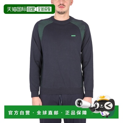 1h可退 香港直邮BOSS 波士 男士 CROWLING FRONT 徽标毛线衫 5047