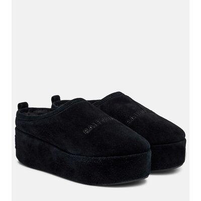 潮奢 Balenciaga 巴黎世家 女士 Alaska 绒面革防水台凉拖