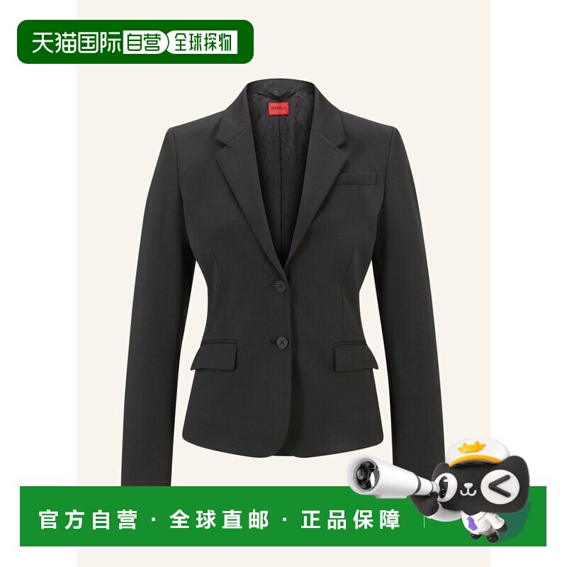1h可退 香港直邮HUGO 女士西服 100168293513000 CO 黑色 Blazer
