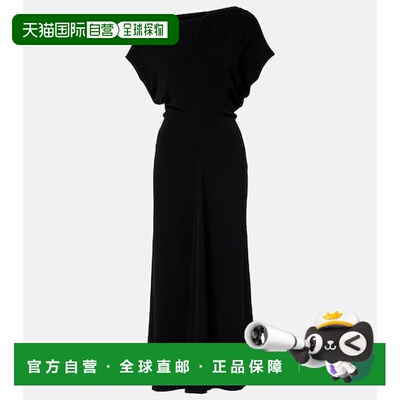 香港直邮VINCE 女士 垂褶单肩中长连衣裙 black黑色 舒适时尚