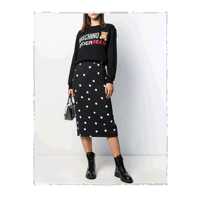 香港直邮MOSCHINO 女士针织衫 A170990260555 AW2019 黑色 徽标圆