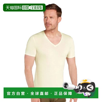 香港直邮ICEBREAKER 美利奴羊毛 150 Anatomica V领短袖基础层 男