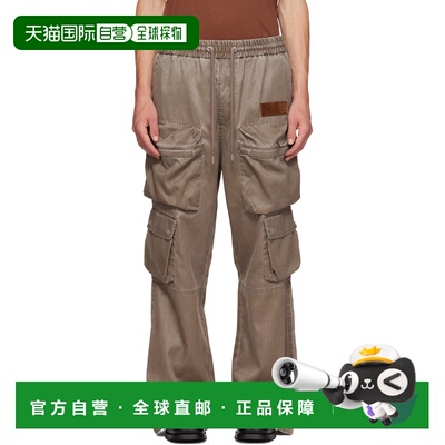 香港直邮AMIRI 男士 棕色抽绳工装裤 AMBMPA1083Espresso