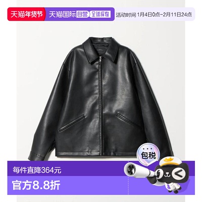 1h可退 日本直邮green label relaxing 仿皮双拉链短款外套