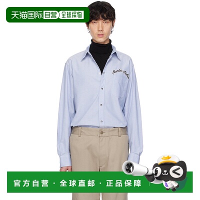 1h可退 香港直邮Moncler 盟可睐 男士 蓝色 Embroidered Logo Oxf