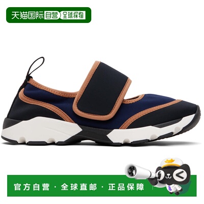 香港直邮潮奢 Marni 玛尼 女士 海军蓝魔术贴玛丽珍鞋 SNZW020602