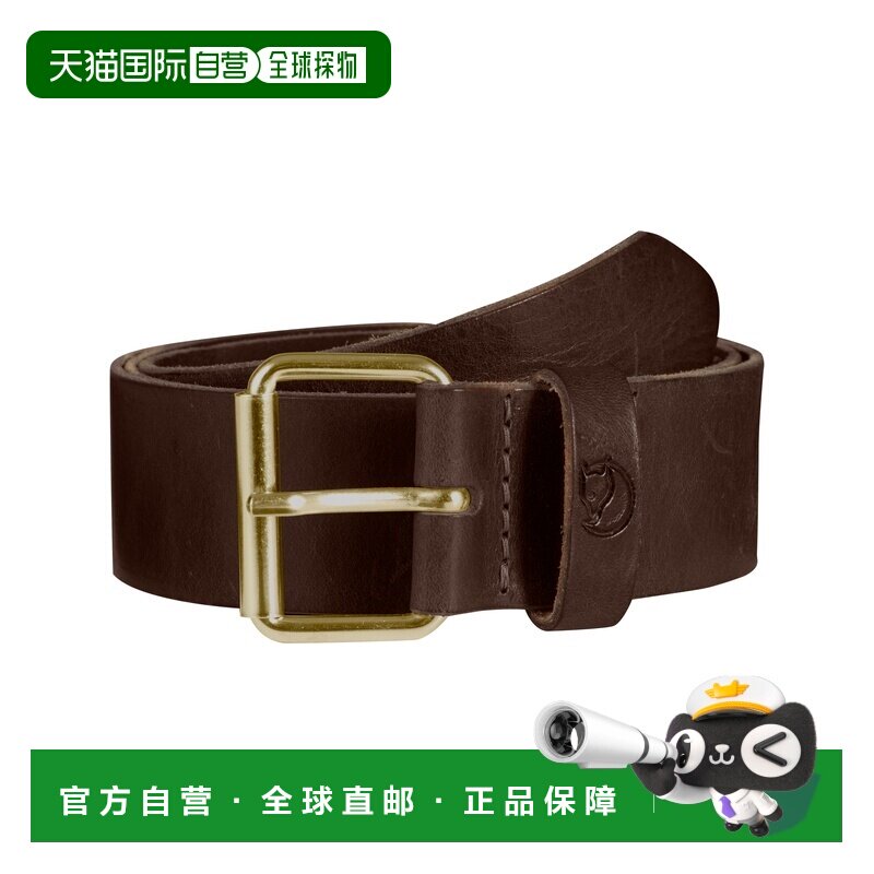 自营欧洲直邮Fjallraven北极狐 Singi男女同款棕色皮革腰带皮带
