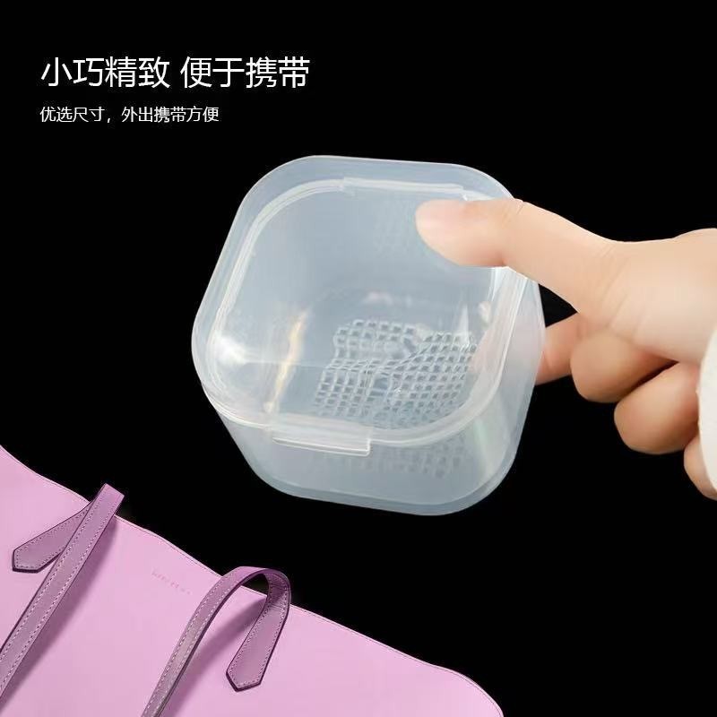 小号透明美甲工具收纳盒便携小巧精致外出携带方便消毒盒双层