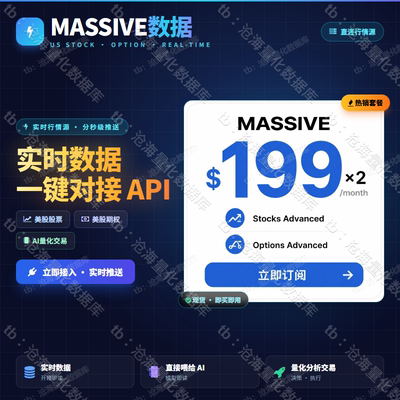 massive api实时数据polygon.io美股股票期权历史量化分析api接口