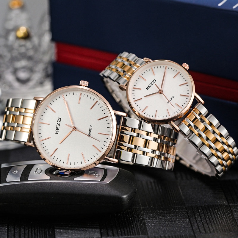 珂紫kezzi学生情侣手表气质简约2023新款休闲时尚钢带男女士腕表_虎窝淘