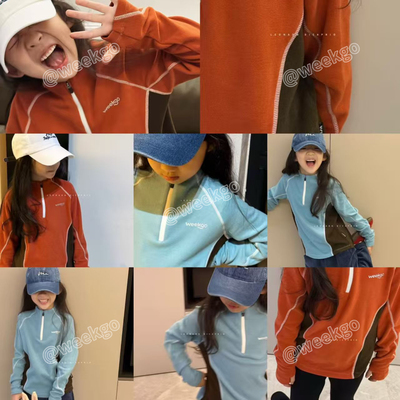 weekgo撞色美学 暖意升级 优可丝儿童半拉链衣 锁住温度户外抓绒