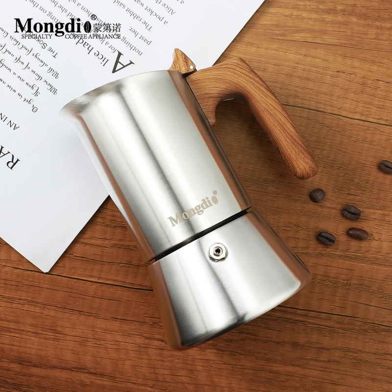 Mongdio摩卡壶不锈钢煮咖啡壶家用小型萃取咖啡机意式浓缩摩卡壶