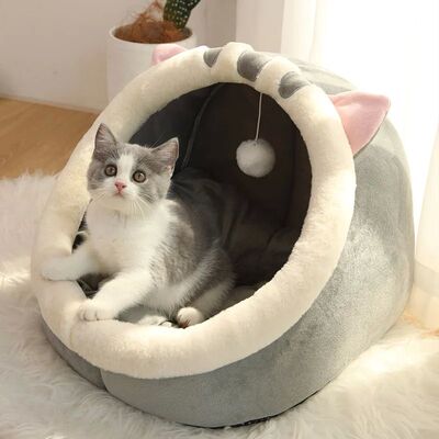 Pet Tent Cave Bed for Cats Small Dogs Self-Warming Cat Tent