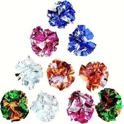 10pcs Colorful Crinkle Balls Sound Tin Paper Toy for Cat Dur