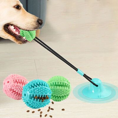 Interactive Suction Cup Dog Toy with Sound and Treat Dispens