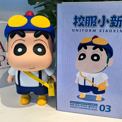 发光校服蜡笔小新摆件大号手办