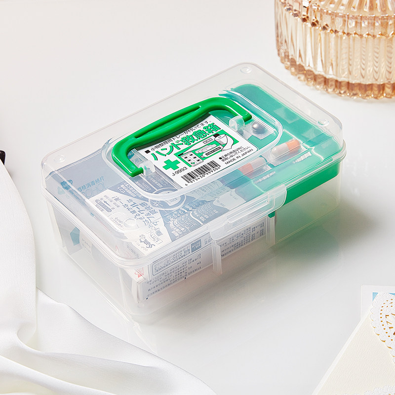日本进口SANADA家用药箱 急救箱 小药箱 小型工具箱 收纳盒医药箱