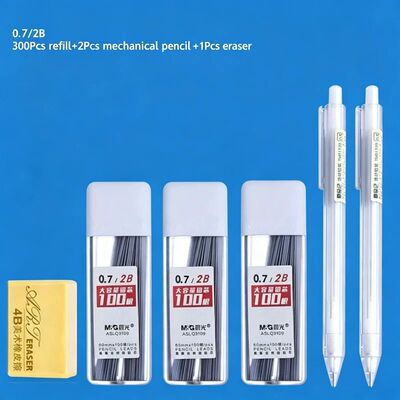 1-6Pcs Automatic Pencils Set 0.5/0.7mm HB/2B Refill Mechanic