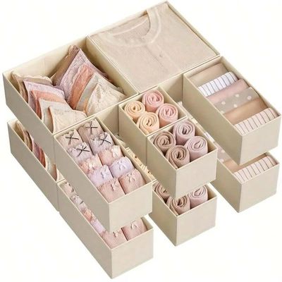Foldable 6/12pcs Underwear Organizer Set ? Hard Storage Boxe