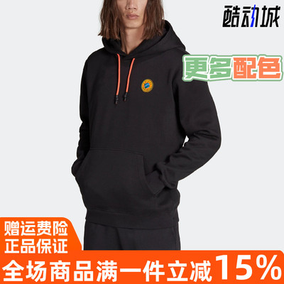 阿迪达斯三叶草加绒连帽套头衫