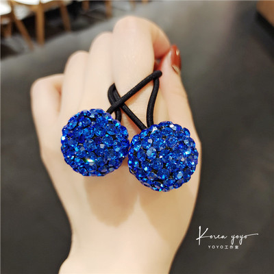 高级感满镶水钻双球发绳