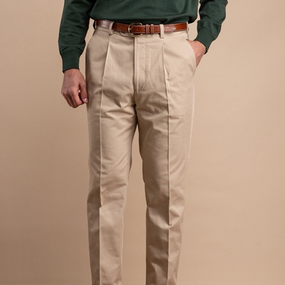 PrincipleM休闲西裤奶茶色单褶