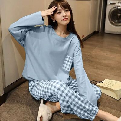 Women's 2-Piece Spring, Autumn And Summer Pajamas Women's Lo