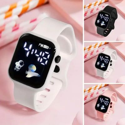 Led Children's Watch Sport Digital Watches Spaceman Silicone