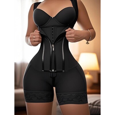 Women's Lace-Trimmed Shapewear Bodysuit - Tummy Control Cors