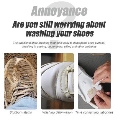 Small white shoe cleaners Clean stains with white-haired yel