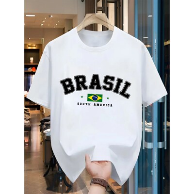 Summer Brazil Football T-Shirt Soccer Jersey Retro Stripe Pr