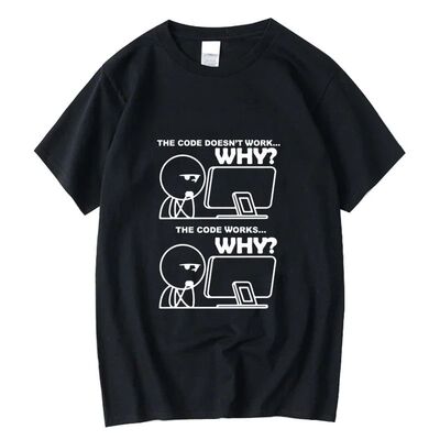 Men's T-shirt Cotton Blend Funny Programmer Print Summer Loo