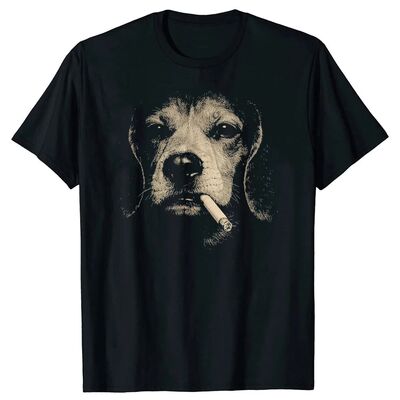 Dog Smoking Funny Beagle Meme T-shirts Men  Fashion Print Ts