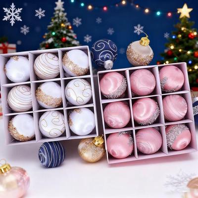 Christmas decorations foam8cm9pcs set圣诞装饰品泡沫套装挂件