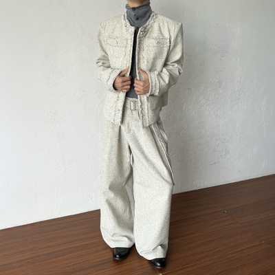 PCGO山本风短款珍珠西装外套