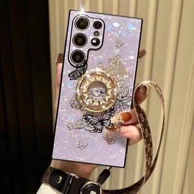 原装正品蝶恋花适用于三星s24ultra手机壳新款S24+支架S23u高端galaxy镜头全包s22十防摔plus女款s24u潮牌uit