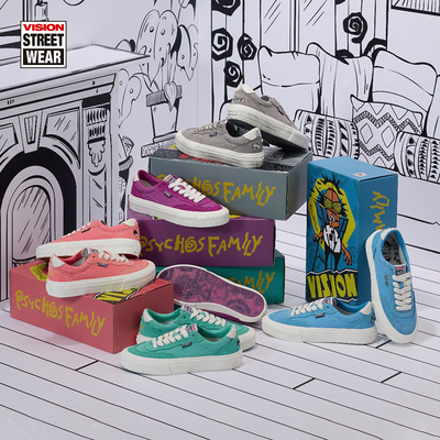 VISION官方 FLATTOP PsychoFamily胶囊限定低帮滑板鞋帆布鞋多色