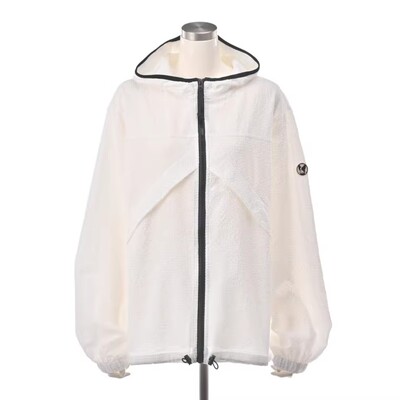 D12025日单新款1.1W+客供料拉链宽松防晒衣女纯色休闲连帽外套