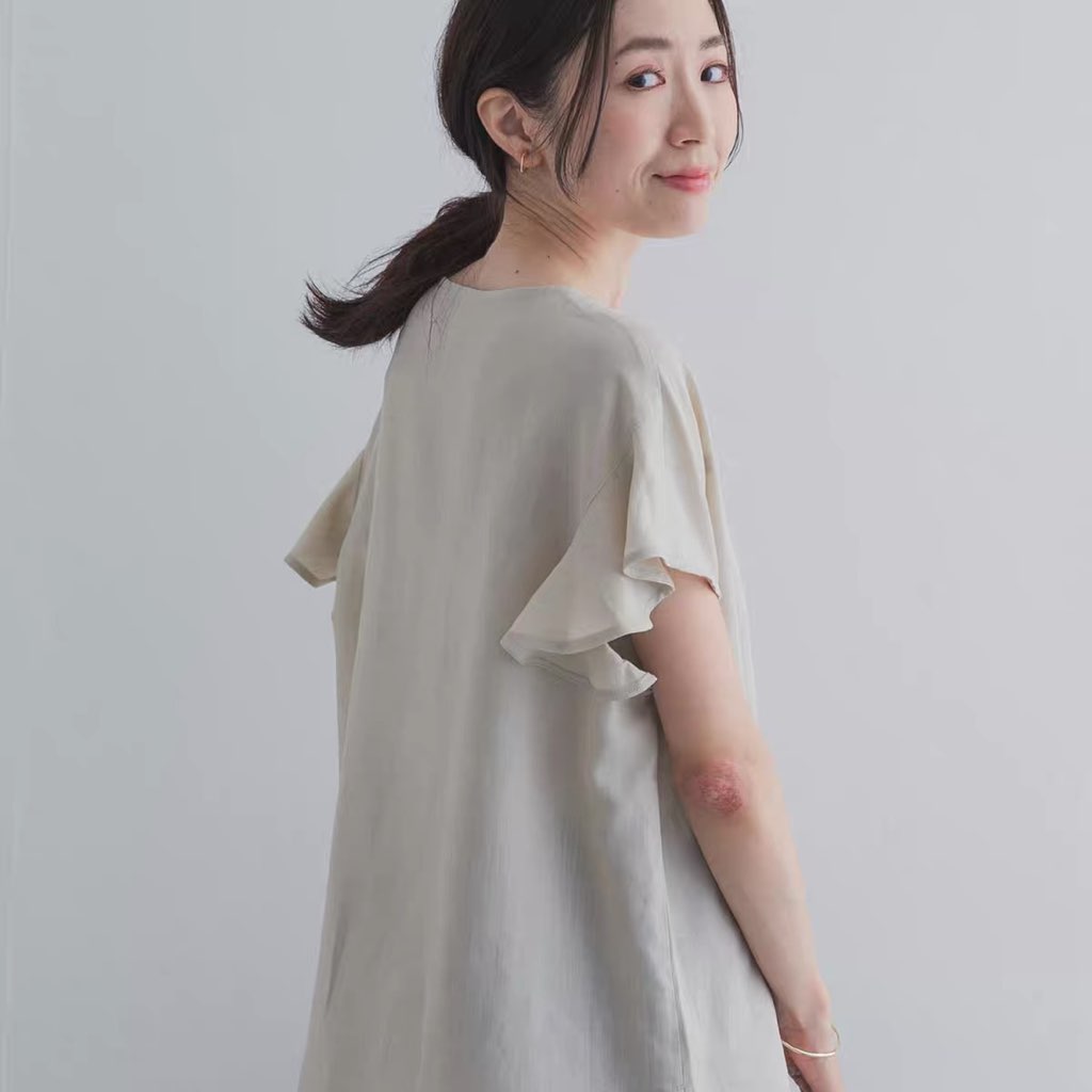 Doo_Rs,麻棉 荷叶边袖花边衬衫,