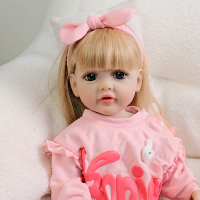 NPK55厘米Betty仿真娃娃粉哈衣粉色蝴蝶结发饰可入水可换装过家家