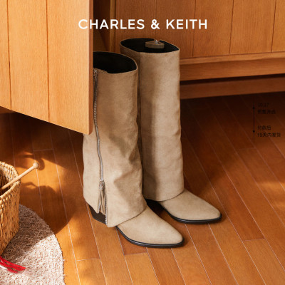 CHARLES＆KEITH复古美拉德长筒靴