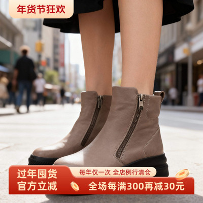 冬季头层软牛皮加绒切尔西